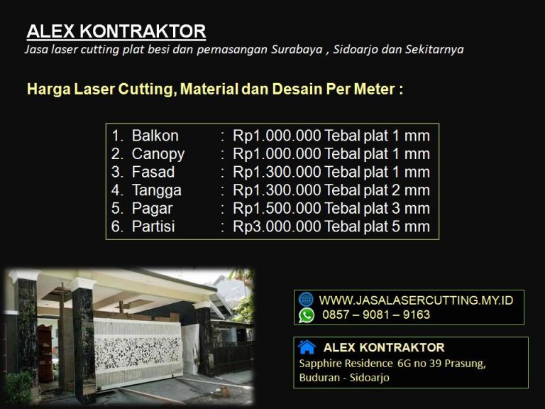 Laser Cutting Surabaya | Alex Kontraktor Berpegalaman